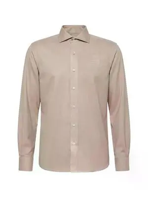 Peserico Long-sleeve Button-down Shirt - Neutrals