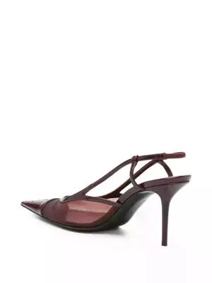 Saint Laurent Mesh-panelled Pointed-toe Pumps