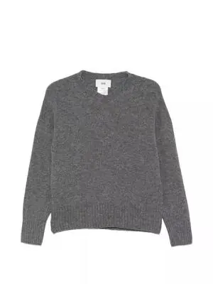 SOLOTRE V-neck Knitted Sweater - Grey