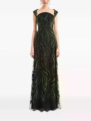 GEMY MAALOUF Bead-embellished Wide-strap Dress - Black