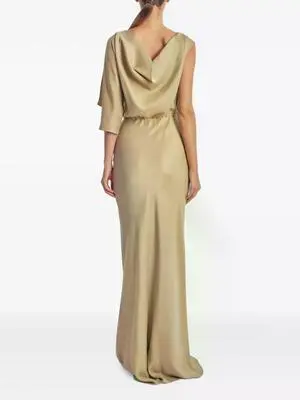 IRINA SCHROTTER Giulia Asymmetric Draped Maxi Dress