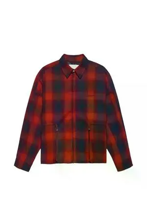 NEW AMSTERDAM SURFASSOCIATION Check-print Zip-up Overshirt - Red