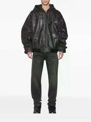 Ksubi Hooded Leather Jacket
