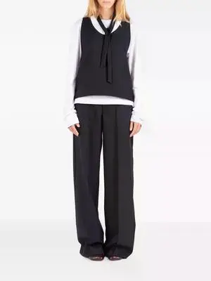 SOCIETE ANONYME Back-slit Wool Top - Black
