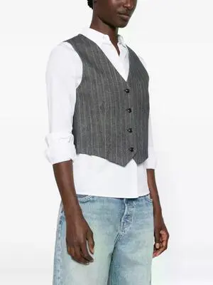 CIRCOLO 1901 Pinstripe-print Waistcoat - Blue