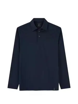 Boggi Milano Polo In Cotton And Silk Jersey - Blue