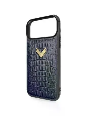 VELANTE Alligator-effect Leather Phone Case