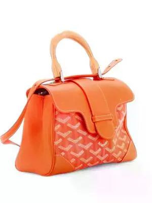 Goyard Saigon Top Handle Bag Coated Canvas With Leather Mini Shoulder Bag - Orange