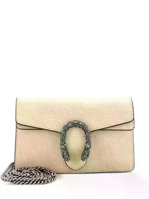Gucci Dionysus Bag Leather Super Mini Clutch Bag - Neutrals