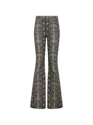 Roberto Cavalli Python-print Flared Jeans - Grey