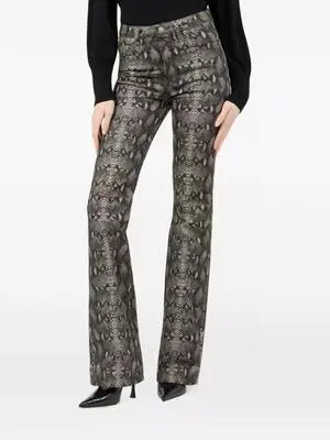Roberto Cavalli Python-print Flared Jeans