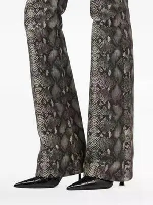 Roberto Cavalli Python-print Flared Jeans