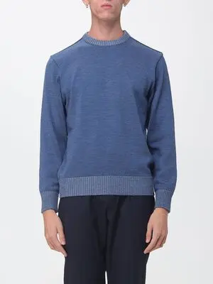Paul & Shark 100% Wool Crewneck Jumper With Ribbed Trims - Gnawed Blue