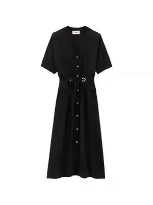 Ba&sh Parisa Button-up Midi Dress - Black