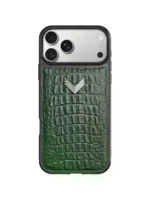 VELANTE Alligator-effect Leather Phone Case