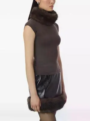 Apparis Vail Faux-fur Trim Sleeveless Top