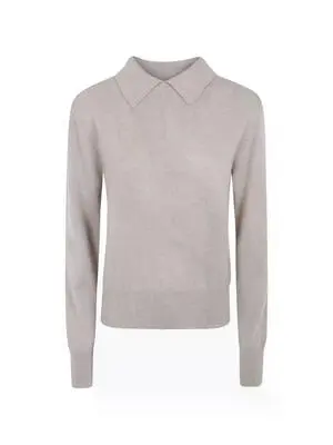 Laboratorio Capri Spread-collar Knitted Fine-knit Sweater - Neutrals