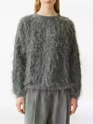 Fabiana Filippi Feather-trim Loop-knit Sweater