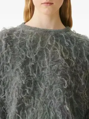 Fabiana Filippi Feather-trim Loop-knit Sweater