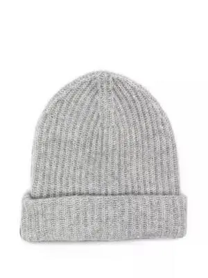 ROBERTO COLLINA Ribbed-knit Sequin-embellished Beanie Hat - Grey