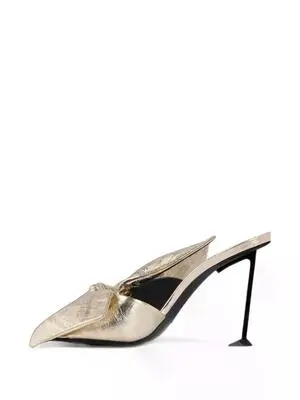 Givenchy Boudoir Heeled Mules In Metallic Leather