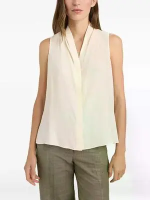 Momoni Kiri Pleated V-neck Top