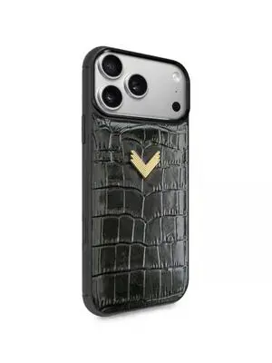 VELANTE Croc-embossed Leather Iphone 18 Pro Max Phone Case