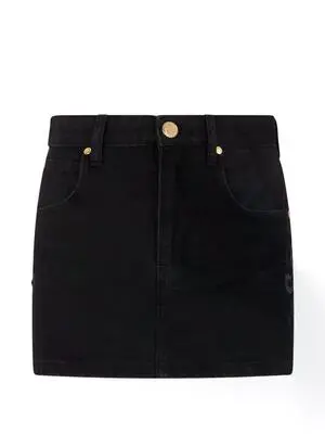 Roberto Cavalli Snake-embroidered Straight Mini Skirt - Black