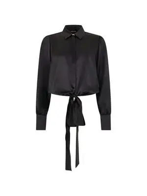 Roberto Cavalli Silk Tie-fastening Blouse - Black