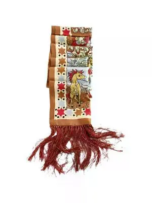 BODE Cowboy Comic Fringe-trim Scarf