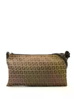 Fendi 2000-2010 Zucchino Canvas Crossbody Bag - Brown
