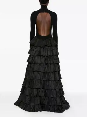 Elisabetta Franchi Ruffled Open-back Maxi Dress