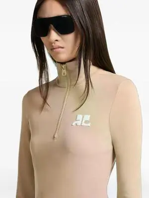 COURREGES Zipped Mock-neck Top