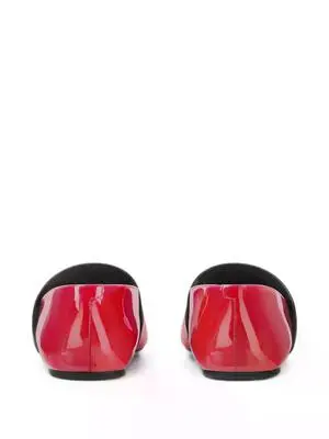 Givenchy Sliced Square Ballerinas In Patent Leather - Red