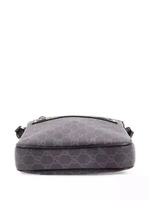 Gucci Web Strap Front Zip Messenger Bag Gg Coated Canvas Small Crossbody Bag