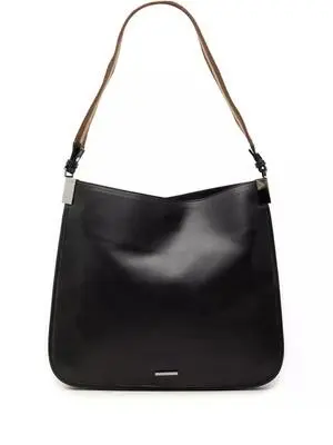 Gucci 2000-2015 Calfskin Web Shoulder Bag - Black