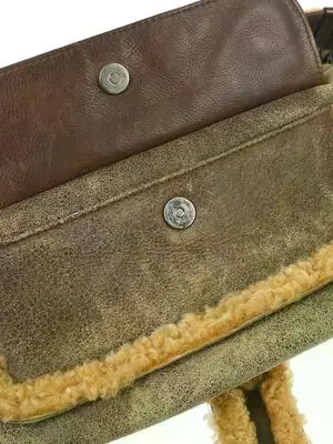 Dior 2005 Flight Shearling-trim Shoulder Bag