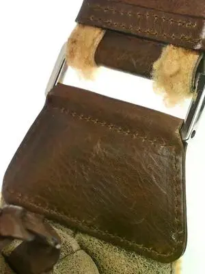 Dior 2005 Flight Shearling-trim Shoulder Bag