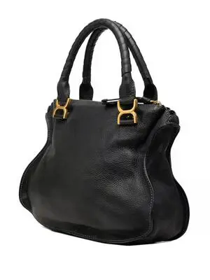 Chloé 2010 Medium Grained Leather Marcie Satchel - Black
