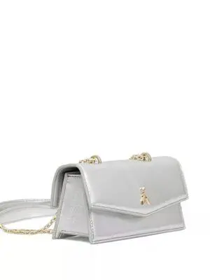 Patrizia Pepe Fly Bamby Metallic Leather Shoulder Bag - Silver
