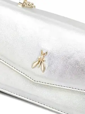 Patrizia Pepe Fly Bamby Metallic Leather Shoulder Bag - Silver
