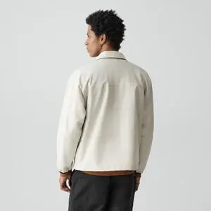 Theory Zip Jacket In Organic Cotton-blend - Alabaster