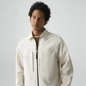 Theory Zip Jacket In Organic Cotton-blend - Alabaster