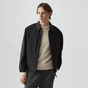 Theory Zip Jacket In Organic Cotton-blend - Black
