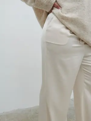 PRETTY LAVISH Curve Breya Satin Drawstring Trouser