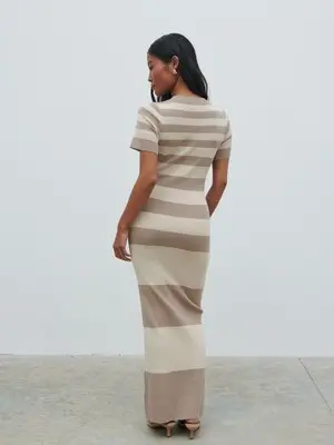 PRETTY LAVISH Heidi Stripe Knit Maxi Dress
