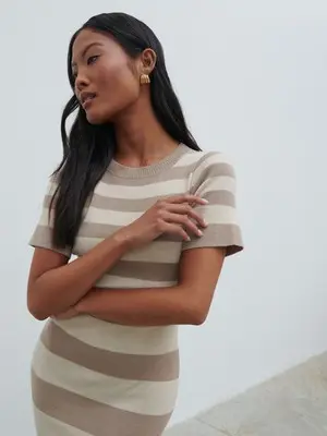 PRETTY LAVISH Heidi Stripe Knit Maxi Dress