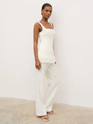 PRETTY LAVISH Verona Fringed Tweed Top