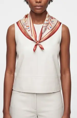 JESSIE ZHAO NEW YORK Terra Paisley Triangle Silk Scarf