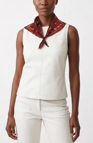 JESSIE ZHAO NEW YORK Scarlet Paisley Triangle Silk Scarf